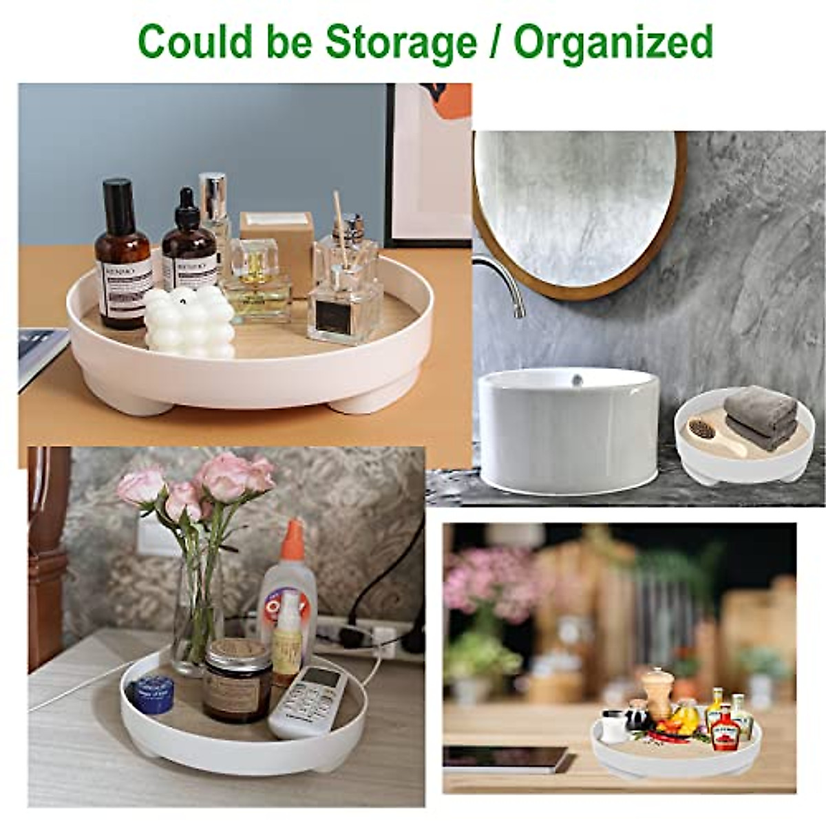 Round Tray, Makeup Perfume Dresser Vanity Organizer Multipurpose Trays for Home Storage And Decor.