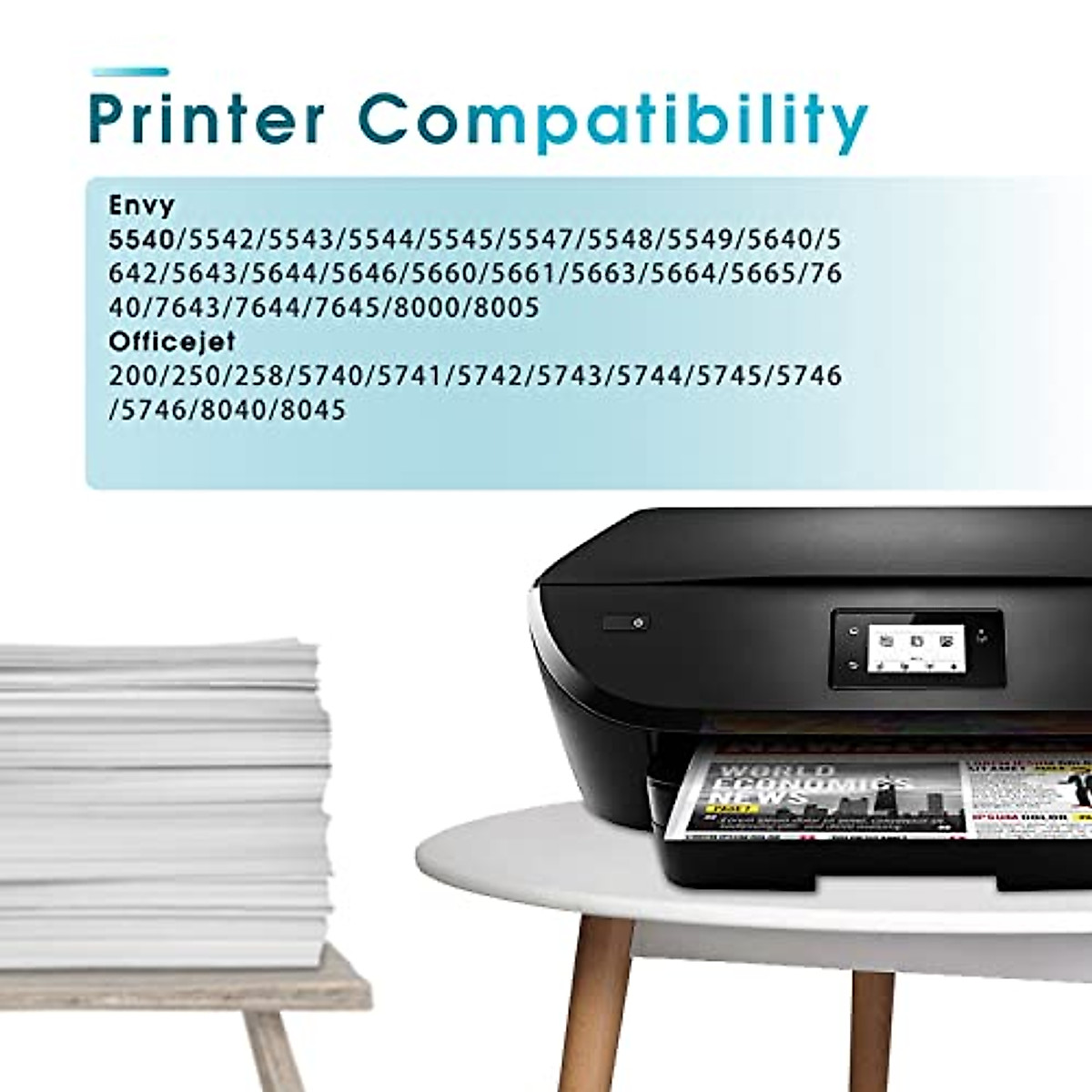 62XL Ink Cartridge Combo Pack, High Yield, for Ink Cartridge 62 62XL Black and Color, for Envy 5540 5640 7640 5660 7645 5661 5542 5642 OfficeJet 5740 5746 5745 250 Printers (2-Pack)