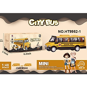 HONGTUO School Bus Toys for Toddlers 1:48 die-Casting Toy car Preschool Children boy Girl Toy car 3, 4, 5, 6 Years Old…