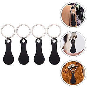 Toyvian 4Pcs Stainless Steel Key Rings for Shopping Cart - Shopping Cart Coin
