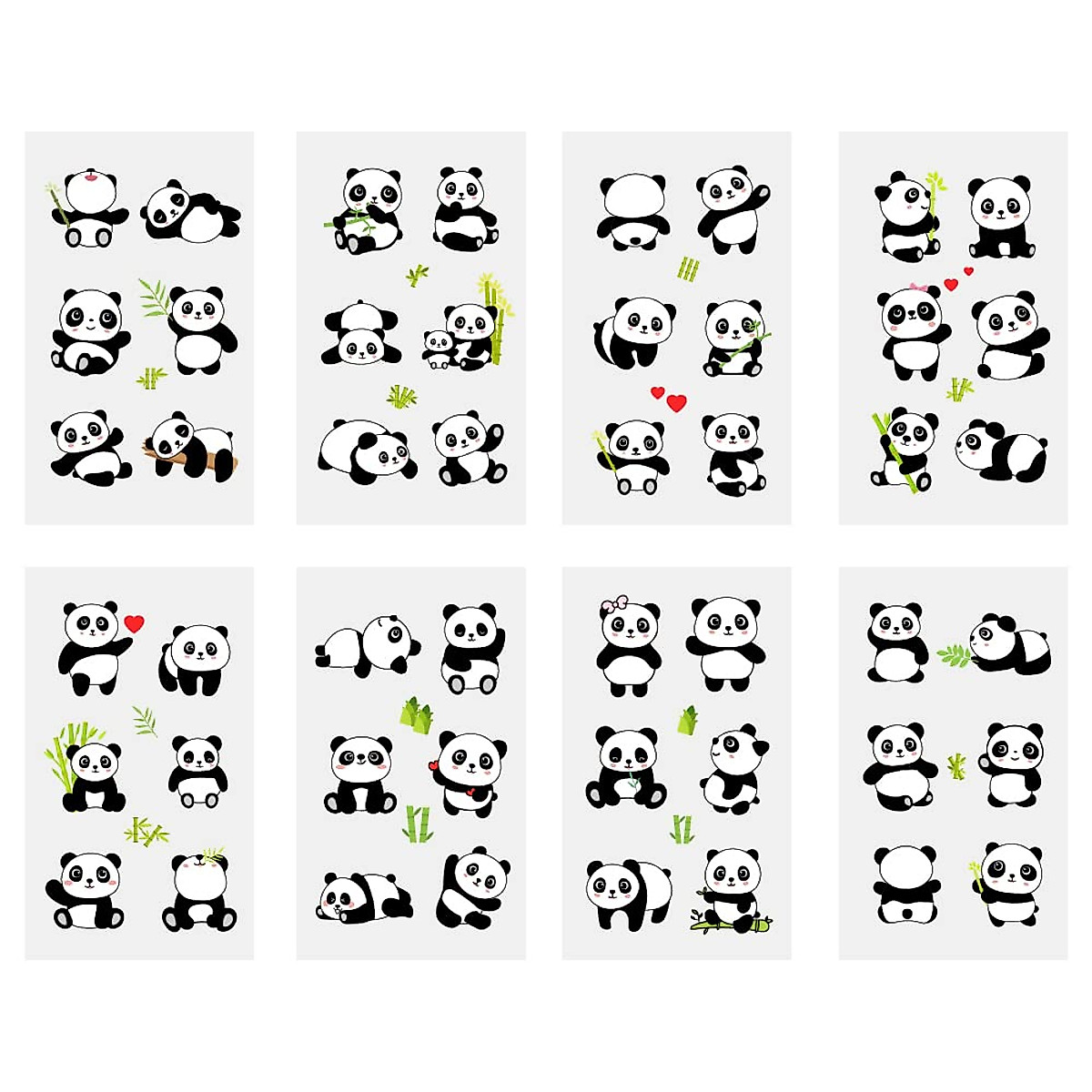 Birthday Decorations Panda Party Favors, 24 Sheets Panda Temporary Tattoos,