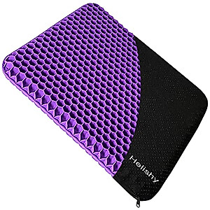 Gel Enhanced Seat Cushion - Double Thick Orthopedic Seat Cushion with Non-Slip Cover - Office Chair Car Seat Cushion - Tailbone Cushion - Coccyx Cushion - Sciatica Pillow for Sitting