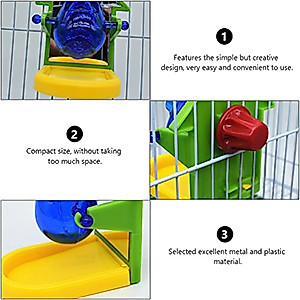 balacoo Parrot Food Feeder Plastic Bird Food Dispenser Fixable Parrot Food Bowl Feeding Coop Cup Bird Intelligence Training Interactive Toy for Parakeet Conure Cockatiel Random Color