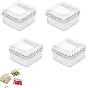 lfjfaecx Sliced Cheese Container for Fridge with Flip Lid, Food Storage Containers Bins, Fruit Storage Containers for Fridge, Cheese Slice Storage Box, with Removable Drain Tray (4pack)