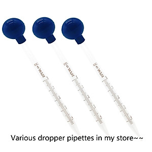 OESS Glass Graduated Dropper Pipettes with Blue Rubber Caps 10ml Pk/2