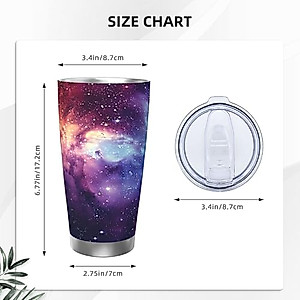 AYCZN Universe Nebula 20 OZ Tumbler Stainless Steel Travel Coffee Mug, Space Star Insulated Water Bottle with Lid and Straws Leakproof Thermal Cup