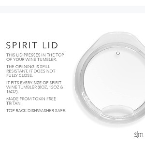 Simple Modern Wine Tumbler with Lid | Cute Stemless Glass Cup with Press-In Lid | Insulated Stainless Steel Coffee Mug | Gifts for Women Men Him Her | Spirit Collection | 12oz | Midnight Black