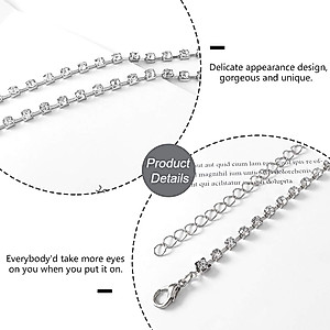 Reetan Boho Crystal Waist Chain Silver Belly Chain Body Chain Rave Body Jewelry Party Nightclub Body Accessories for Women and Girls (Set1-Layered Crystal)