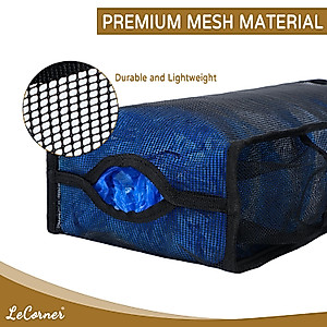 LeCorner Plastic Bag Holder, Large Capacity Grocery Bag Holder, Breathable Mesh Plastic Bag Holders for Grocery Bags Storage, Lightweight Trash Bag Holder Dispenser Organizer