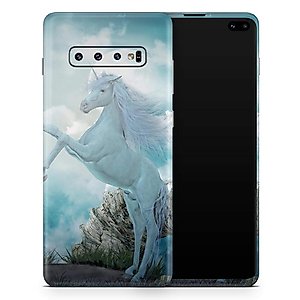 DesignSkinz Majestic White Stallion Unicorn Protective Vinyl Decal Wrap Skin Cover Compatible with The Samsung Galaxy S20 (Screen Trim & Back Glass Skin)