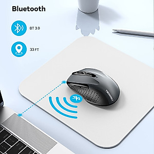 TECKNET Bluetooth Mouse, Wireless Mouse with 6 Buttons, 5 Adjustable DPI Levels, 24 Month Battery Life, Ergonomic Computer Mouse for Laptop, Computer, Mac, PC, Windows, Chromebook, Notebook