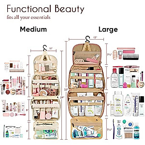 Chandelli Designer Travel Toiletry Bag With Hook - Fits 40 Toiletries - Large Toiletry Bag Hanging - Hanging Makeup Bag Travel Cosmetic Bag - Travel Gifts For Women - Bathroom Travel Bag For Women