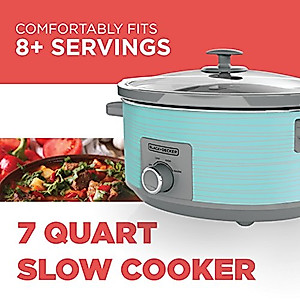 BLACK+DECKER SC2007D Slow Cooker, 7 quart, Teal Wave