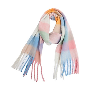 Yatemiole Women's Cashmere Big Coloured Checked Scarf Winter Warm Wrap Scarf (Pattern - 16)