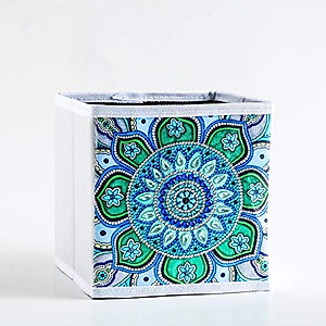 JGA JOGGING ARM Storage Cubes Baskets DIY Diamond Painting Kits Folding Container Storage with Mandala Flowers Art Craft Diamond Embroidery Paintings Great for Home Drawer Organizers and Storage