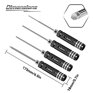 Speedybee RC Hex Driver Kit: 4pcs RC Tools Set 1.5mm 2.0mm 2.5mm 3.0mm Screw Driver for FPV Drone Quadcopter RC Car Helicopter Models
