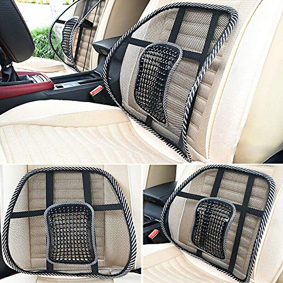 Amazing Vent Cushion Mesh Back Lumbar Support Car Office Home Chair Seat Black Durable