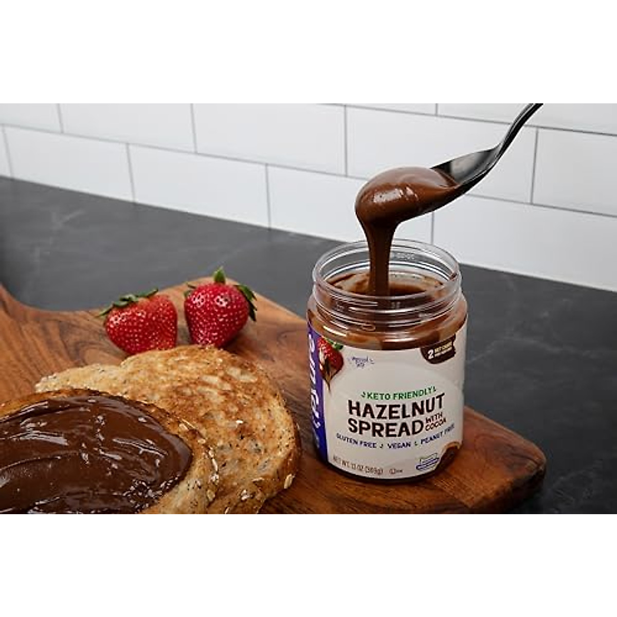 Pyure Hazelnut Spread with Cocoa 2 Net Carbs Keto Snack Gluten-Free, Peanut Free, Plant-Based Hazelnut Spread for Vegan Keto Friendly Food, 13 Ounce (Pack of 1)