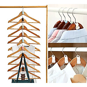 HOLLIHI 100 Pcs Clothes Hanger Connector Hooks,Plastic Cascading Hanger Hooks Extender Clips Connection Hooks,Space Saving Wardrobe Clothing Outfit Hangers Hooks for Organizer Closet Cabinet, 5 Colors