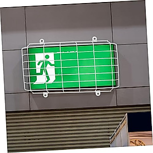 Mipcase 2pcs School Evacuation Sign Safety Sign Wire Guard Exit Sign Protective Cage LED Exit Sign Exit Light Protector Exit Sign Protective Guard Exit Sign Damage Stopper Iron White