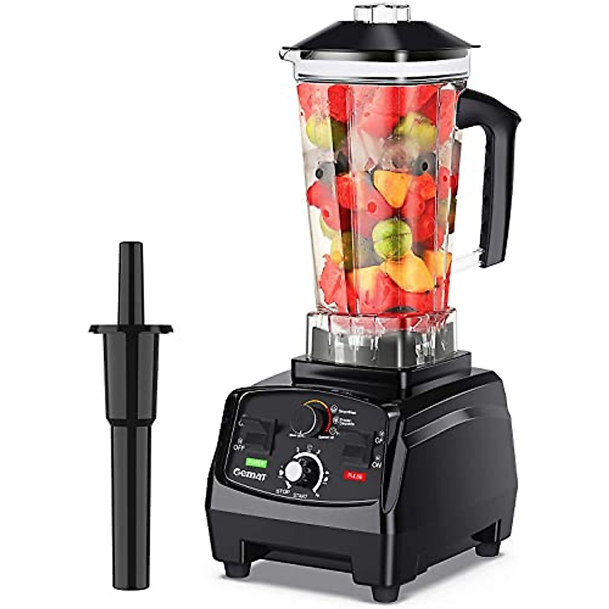 GEMAT Professional Countertop Blender with 1400-Watt Base, Smoothie Blender ,Built-in Timer ,High Power Blender 2L Cups for Frozen Drinks ,Shakes and Smoothies