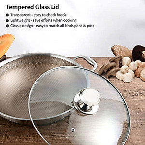 Glass Lid for 12 in Frying Pan, Tempered Replacement Top for 12 inches Cookware, Skillets, Stainless Steel Pans &Pots, Cast Iron, Cast Aluminium Pans, Dutch Ovens 30 cm