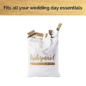 Pop Fizz Designs Bridesmaid Bags | Bridesmaid Tote bags | Maid of Honor Tote Bag | Bride Canvas Bag (6 pack)