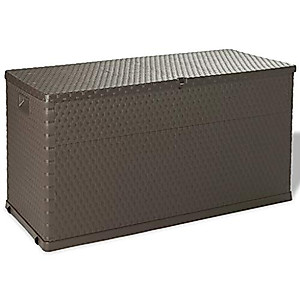 Deck Box, Large Storage Space for Cushions, Pool Accessories, Pillows, Garden Storage Box Lights Ideal for Garden, Patio, Balcony, Storage Box in Patio Storage Box Brown 47.2"x22"x24.8"