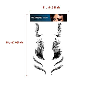 20 Sheets Baby Hair Tattoo Stickers 20 Styles Tattoo Edges for Hair Fake Hairline Stickers Temporary Waterproof Lasting Curly Hair DIY Salon Hairstyling Template Makeup Tool (7x 4.3inch)