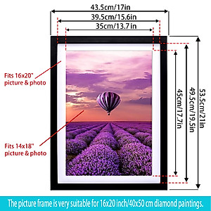 Mxtallup 16 x 20 Diamond Painting Picture Frames 40x50cm Diamond Art Frame , Display Pictures14x18 Inch 35x45 cm with Mat or 16x20 Inch40x50 cm Without Mat, Wall Diamond Embroidery Photo Frame