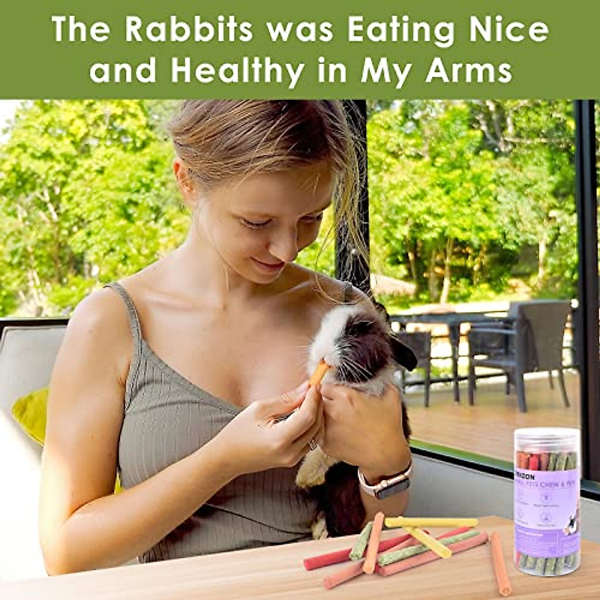 ERKOON 40Pcs Timothy Hay Sticks, Chinchilla Treats, Chew Toys for Teeth for Bunnies Guinea Pigs Gerbil