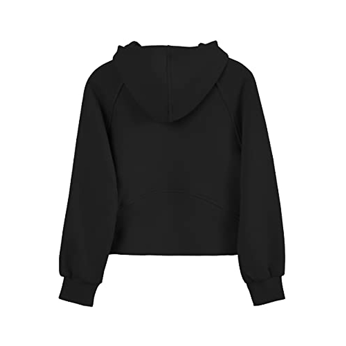 Girls' Hoodies Sweatshirts Half Zipper Pullover Crop Tops for Teen Girls Long Sleeve Sweater Thumb Hole Black
