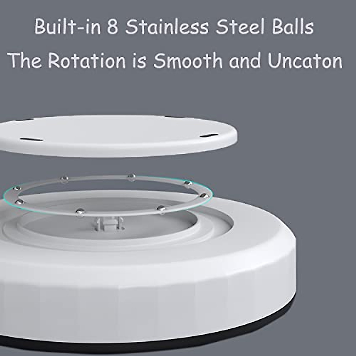 SUPPHOUS 12 Inch Non-Skid Lazy Susan Organizer, 360 Degree Sturdy Lazy Susan Turntable for Cabinet,Table, Fridge, Countertop, Dining Table,Under Sink Organizing, Spice Rack (Black White)