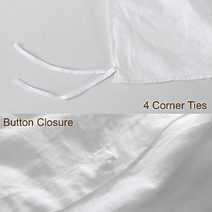 Highland Feather® - 100% French Linen Duvet Cover Set - Queen Size - White