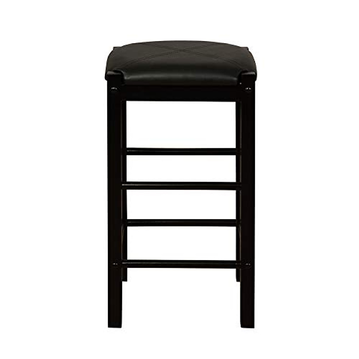 Linon Tifton Three Piece Wood Faux Marble Tavern Set in Black