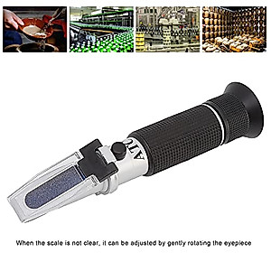 Brix Refractometer with ATC,0‑28% Salinity Optical Refractometer Portable Handheld Refractometer with Box Screwdriver Lens Cloth for Seawater Aquarium
