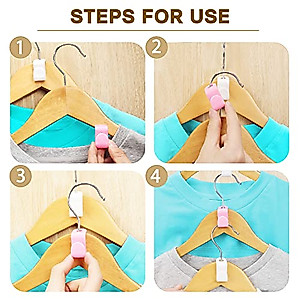Mikeenk 100Pcs Clothes Hanger Connector Hooks, Cascading Hanger Hooks, Extender Clips Cascading Clothes Hangers for Space Saving Outfit Hangers or Clothes Closet (Colorful), 4*1.7*3CM, YJLJGG-PT-100