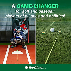 Tee Claw Training Aid for Golf, Baseball, Softball - Universal Fit Golf Tee Holder, Versatile Multisports Training Equipment, Multifunctional Kit for Practicing Skills, Fit for All Baseball Positions