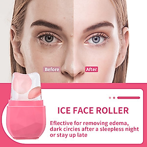 THBRO Ice Roller for Face and Eye, Facial Beauty Ice Roller Skin Care Tools, facial Ice Roller Skin Care Tools, Ice Face Roller for Migraine Relief, Blood Circulation, Reduce Puffiness… (Pink)