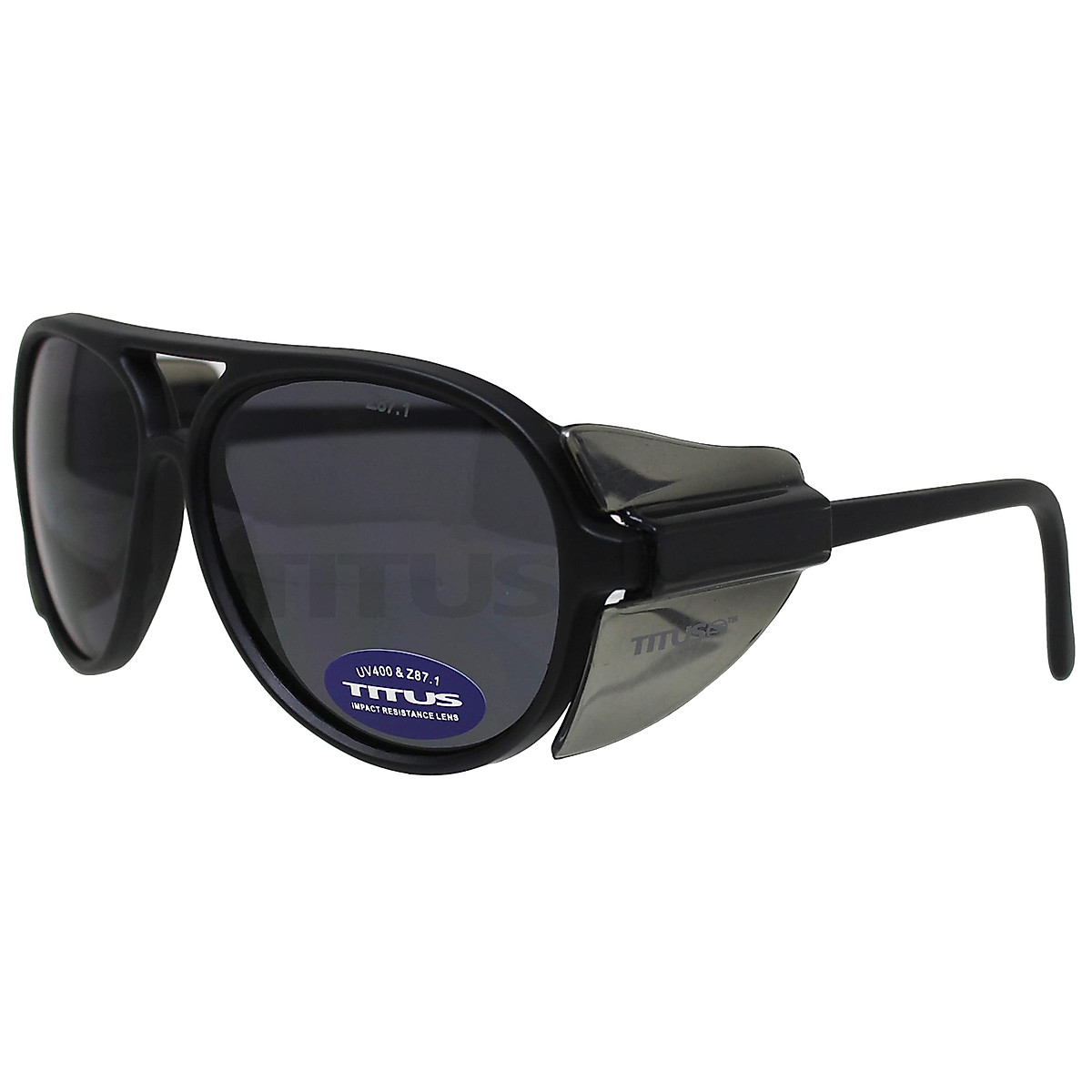 TITUS G35 Retro Aviator Z87 Sunglasses Eye Protection w/Side Shield Motorcycle Shooting DOT ANSI CE Approved Safety Glasses (Vermillion)