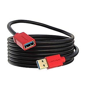 USB Extension Cable 20 ft, Larxavn USB3.0 Extension Cable USB Male to Female Extension Extender Cord Fast Data Transfer Compatible with Hard DriveKeyboard, Mouse, USB Flash Drive,Printer