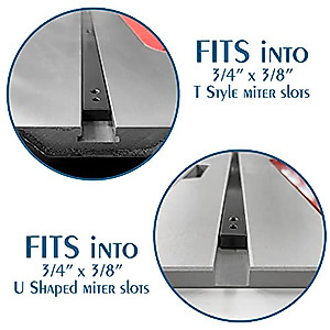 18” Precision Steel Miter Bar Rail Runner with Adjustable Spring Loaded Plungers For DIY Table Saw Crosscut Sleds, Jigs and Fixtures to Slide in 3/4 inch by 3/8 inch Miter Slots