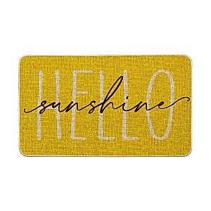 Artoid Mode Yellow Hello Sunshine Summer Decorative Doormat, Seasonal Spring Holiday Low-Profile Floor Mat Switch Mat for Indoor Outdoor 17 x 29 Inch