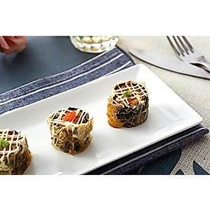 Foraineam 4 Pack Porcelain Serving Platters 10-1/4 x 5 inch Rectangular Serving Trays, Dessert, Appetizer, Salad Side Plates