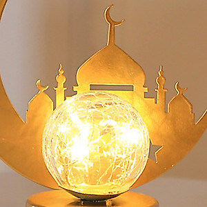 UPQRSG LED Desk Decorative Light, Magical Moon Night Light, Desktop Night Lamp, Moon Styling Iron Art Hollowed Out Supplies, Cordless Lamp for Home Bedroom Wedding PartyPalace