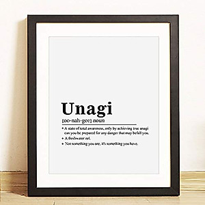 Unagi Definition, Funny Dictionary Definition, Typography quote, Funny Wall Art, TV Show Quote, Unagi Friends, 8x10 inch - UNFRAMED