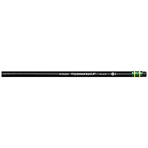 Ticonderoga Wood-Cased Pencils, Unsharpened, 2 HB Soft, Black, 12 Count