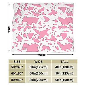 Pink Cow Print Blanket Comfort Cow Print Stuff Warm Pink Cow Print Throw Blankets Soft Stuff Decor Gifts for Girls Women