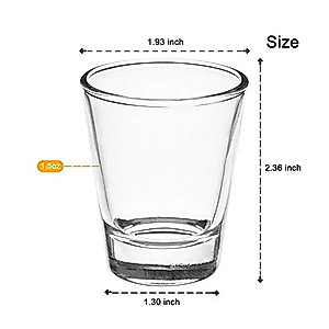 LULULOVE 1.5 Ounce Shot Glasses Set with Heavy Base, 24 Pack Clear Shot Glass