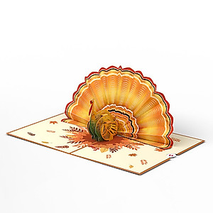 Lovepop Give Thanks Turkey Pop Up Card, 5x7-3D Greeting Card, Thanksgiving Greeting Card, Thanksgiving Pop Up Card, Autumn Pop Up Cards